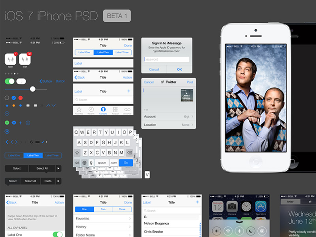 iOS7 UIデザインのPSD/AIテンプレートファイル！