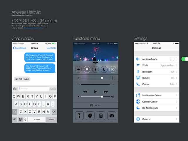 iOS7 UIデザインのPSD/AIテンプレートファイル！