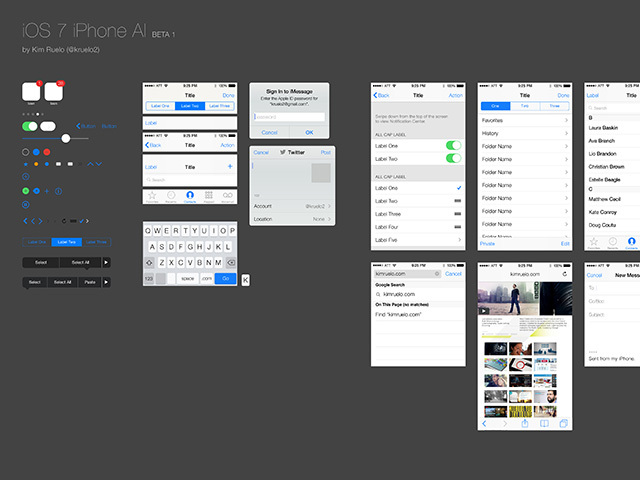 iOS7 UIデザインのPSD/AIテンプレートファイル！