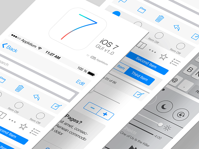 iOS7 UIデザインのPSD/AIテンプレートファイル！